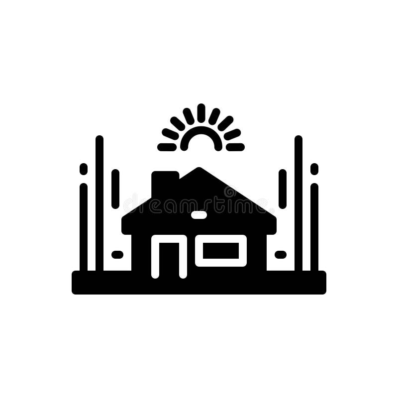 Black Solid Icon for Structure, Construct and Build Stock Vector ...