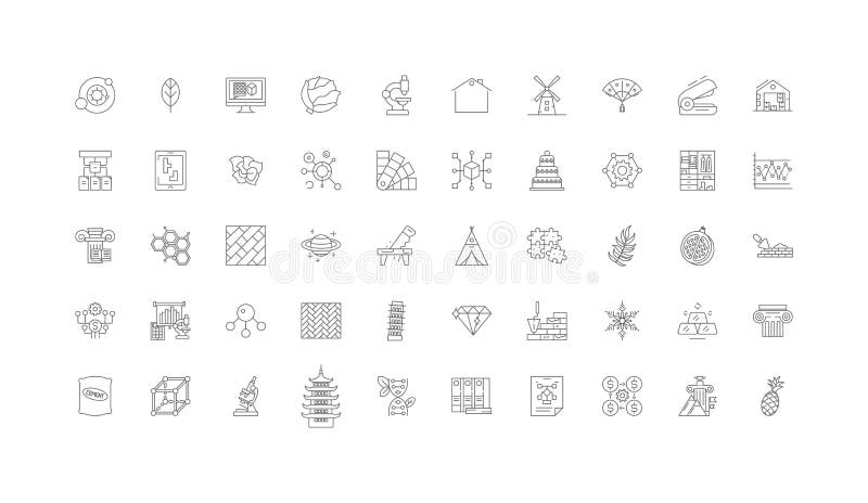 Structure Icons Ideas, Linear Icons, Line Signs Set, Vector Collection ...