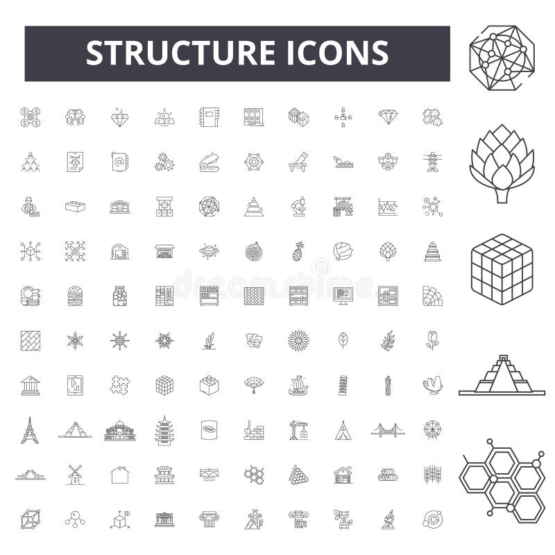 Structure Icons Linear Icons, Signs, Symbols Vector Line Illustration ...