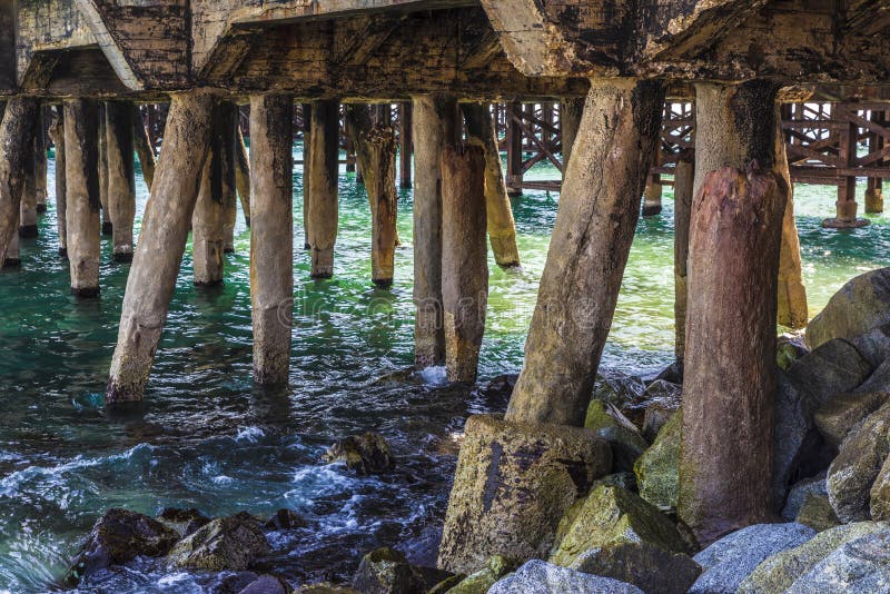 Structure of a jetty stock image. Image of barcelona - 52972449