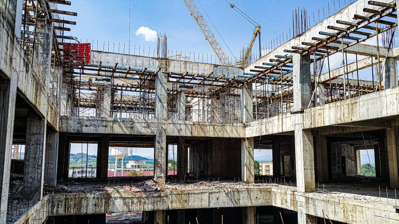 Building Structure with Floors and Columns Stock Image - Image of ...