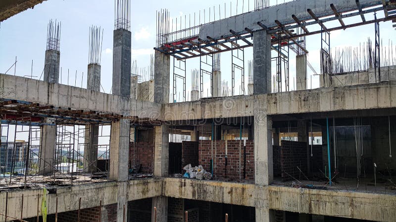 Floor and Column Structure of the Building Stock Image - Image of frame ...