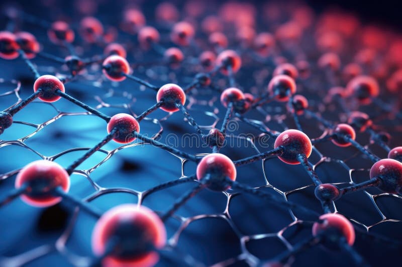 Structure of Lattice Connecting Atoms. Molecule in Hi Tech Style Stock ...