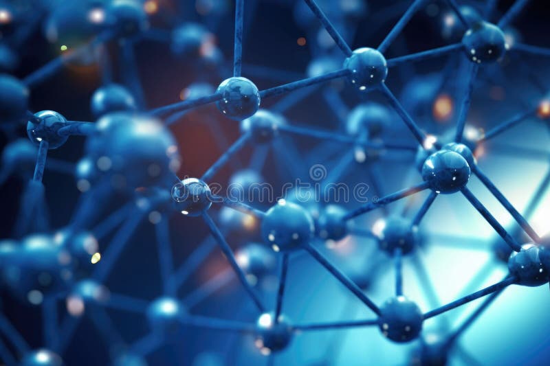 Structure of Lattice Connecting Atoms. Molecule in Hi Tech Style Stock ...
