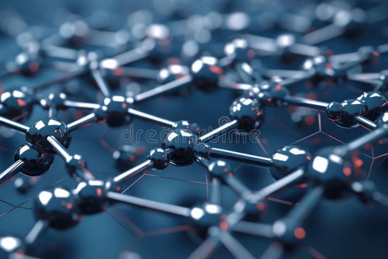 Structure of Lattice Connecting Atoms. Molecule in Hi Tech Style Stock ...