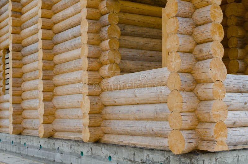 The Structure of the Log House Stock Image - Image of structure, people ...