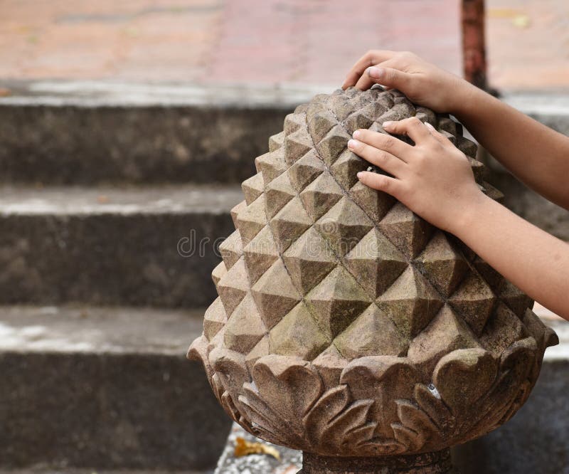 Structure Made by Cement To Human Hands Kids Stock Image - Image of ...