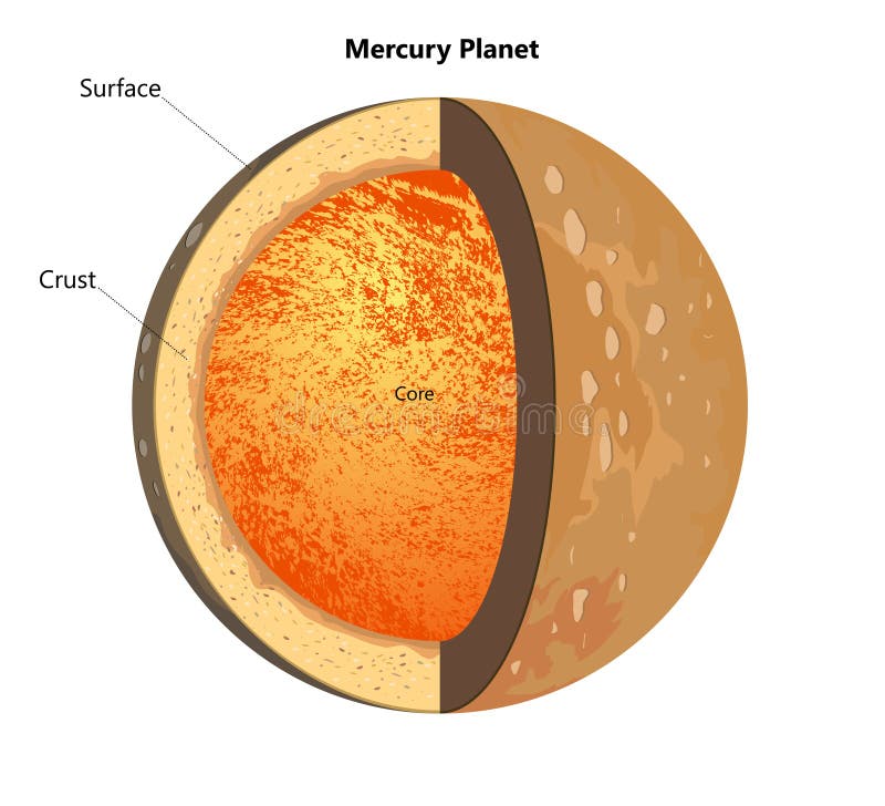 Structure of the Mercury Planet Stock Illustration - Illustration of ...