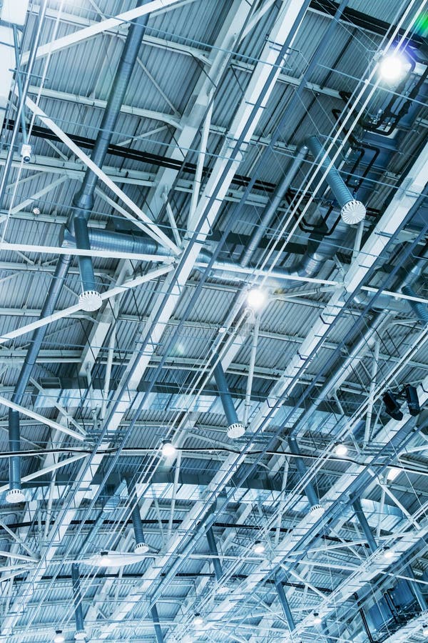 Structure of the Metal Ceiling of the Building Stock Photo - Image of ...