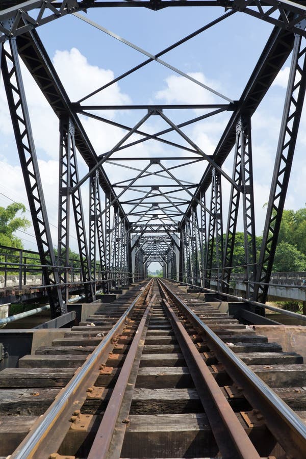 Structure of Metal Railway Bridge Stock Image - Image of rail, speed ...