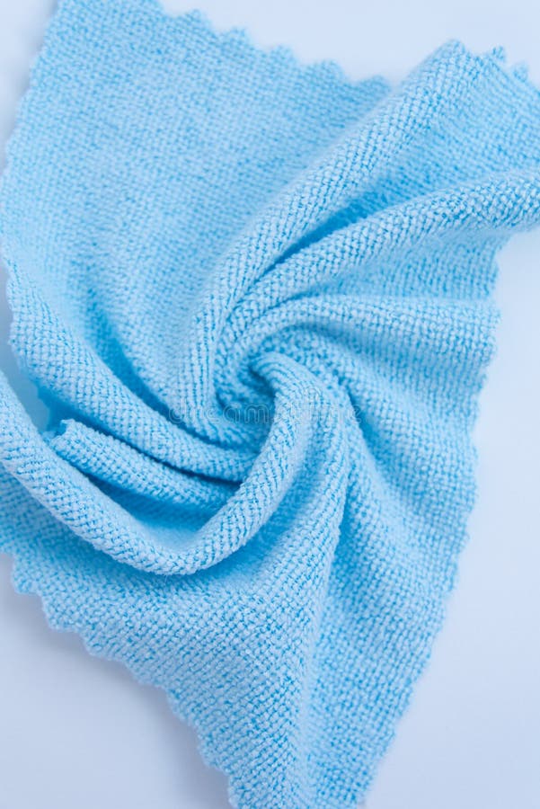 Structure of a Microfiber Shopping Rag. Blue Rag on a White Background ...