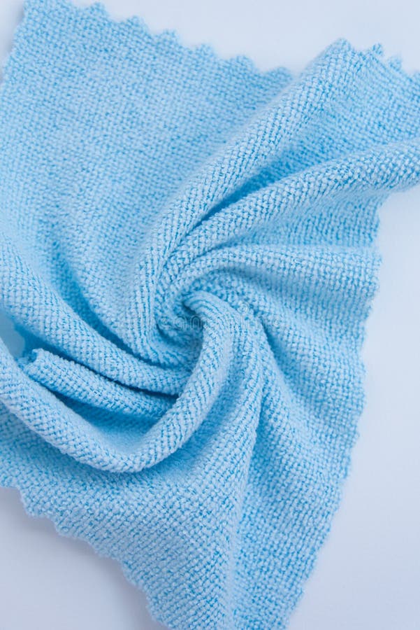 Structure of a Microfiber Shopping Rag. Blue Rag on a White Background ...