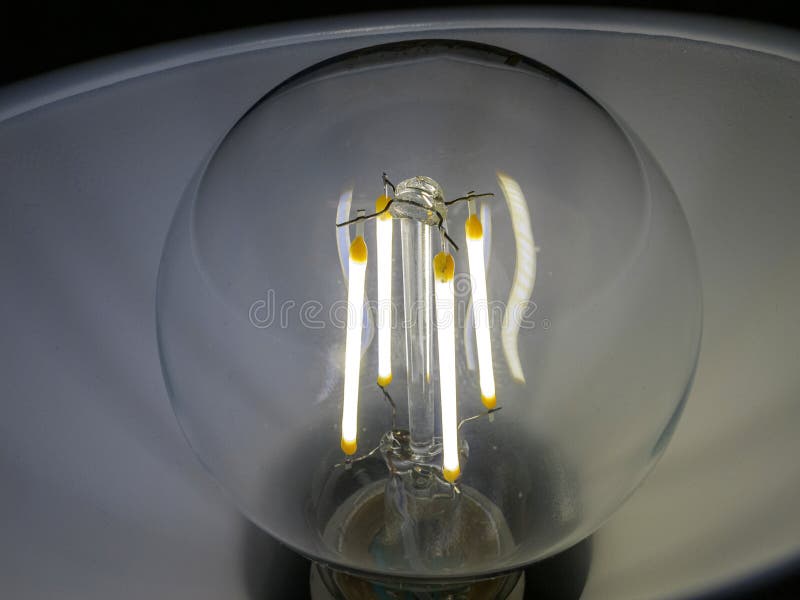 The Structure of Modern Led Light Bulb for Household Lamps Stock Photo ...