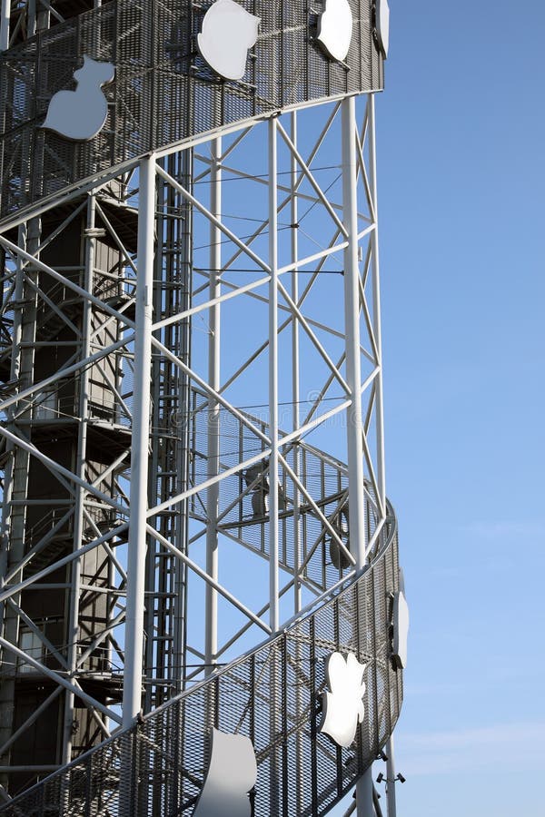Structure of Modern Tower Against Blue Sky Stock Image - Image of ...