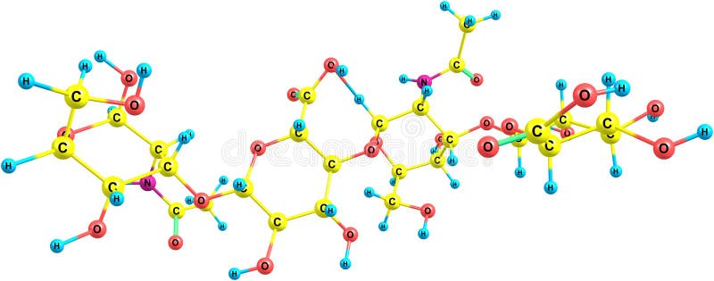 Structure Moléculaire D'acide Hyaluronique D'isolement Sur Le Blanc ...