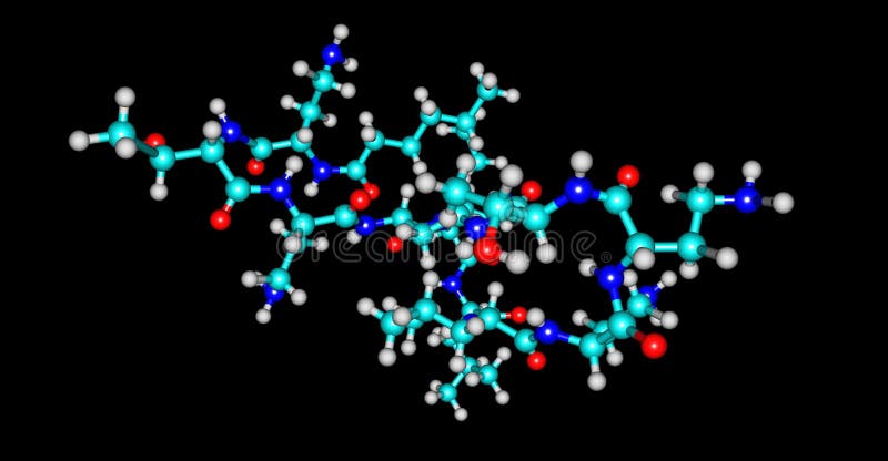 Molécule De Colistine Polymyxine E. C'est Un Antibiotique Polypeptide ...
