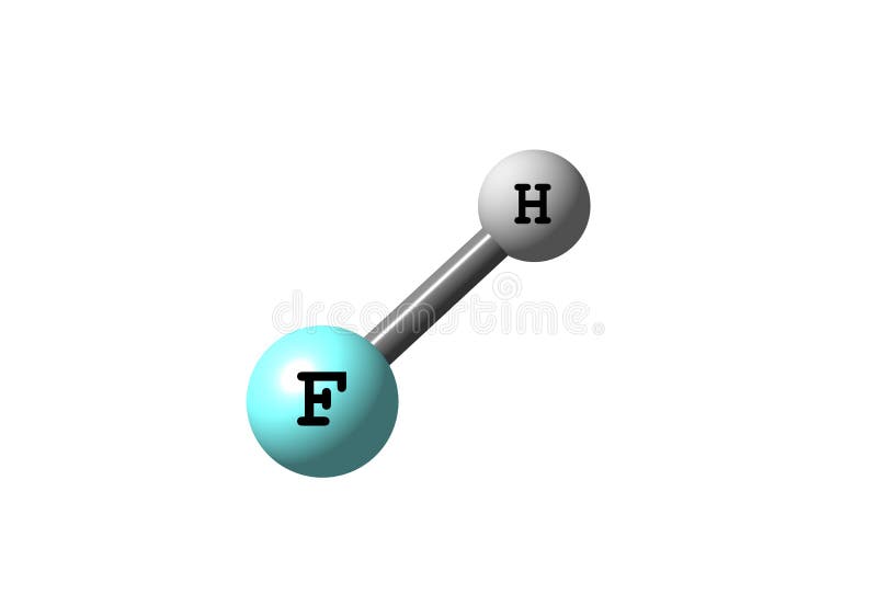 Structure Moléculaire De Fluorure D'hydrogène Sur Le Fond Blanc ...