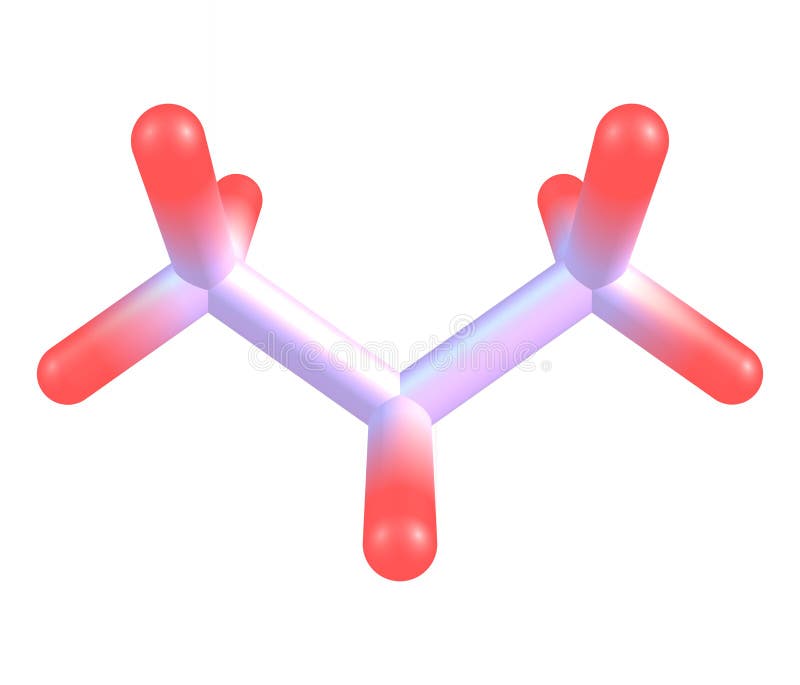 Propane, C3H8, Modèle De Molécule Et Formule Chimique Illustration de ...