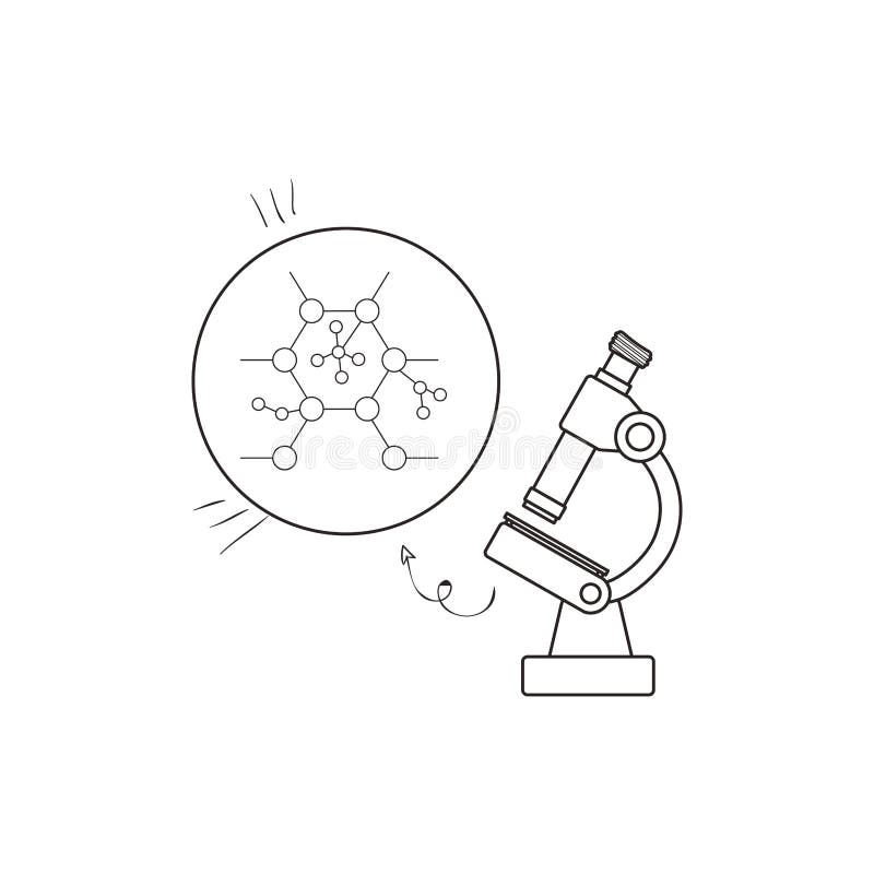 Structure Molecular with Microscope Stock Vector - Illustration of ...