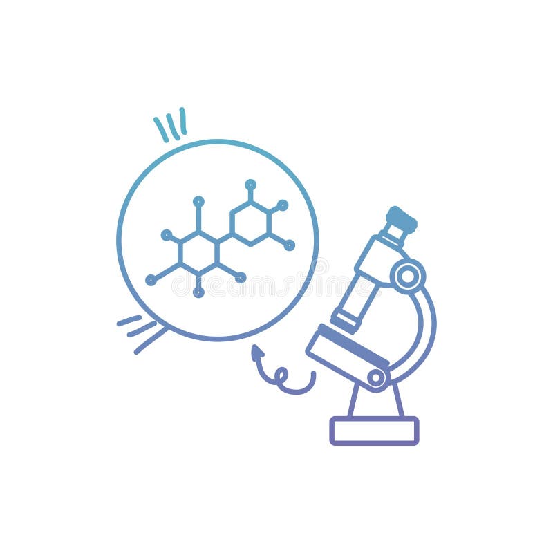 Structure Molecular with Microscope Stock Vector - Illustration of ...