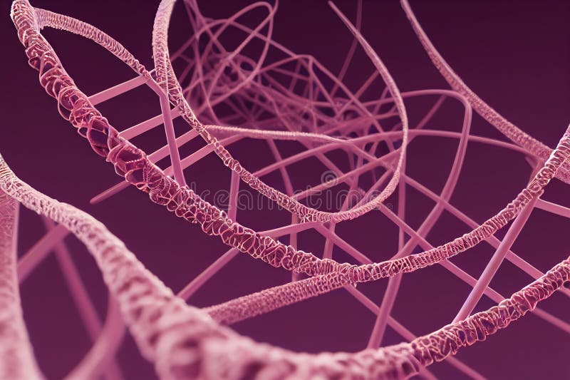 Structure of Molecule Closeup in Body Long Chains of Cells Chromosomal ...