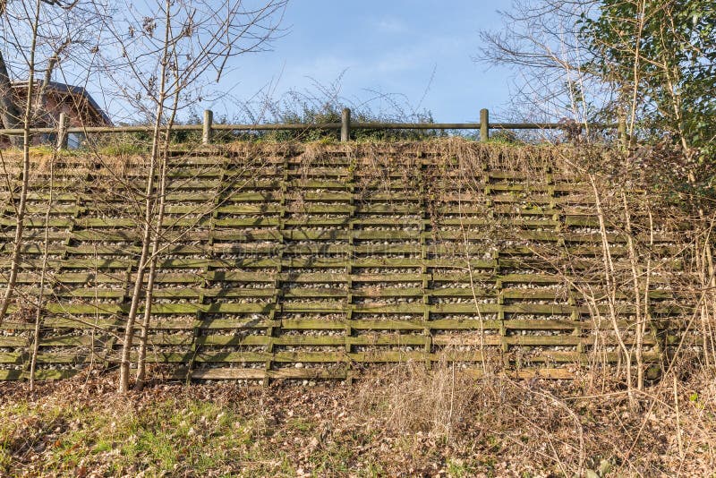 Structure in Natural Material, Wood and Stones, for Scarp Containment ...