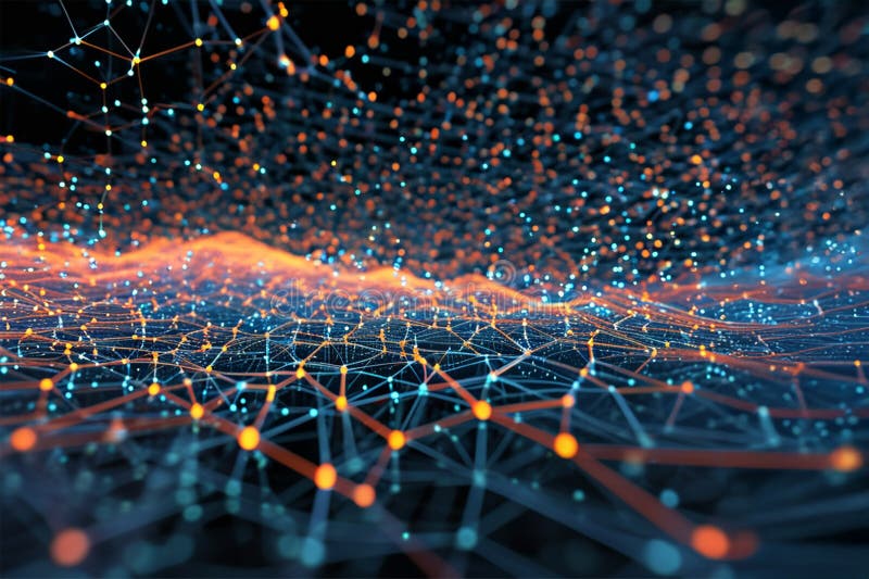The Structure Of The Network Connection Of Points And Lines Data Technology Digital Background