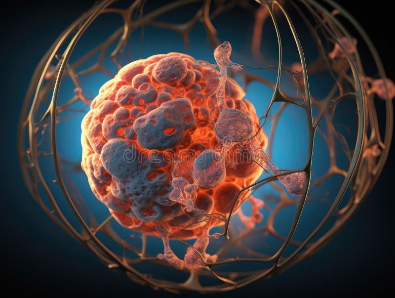 Structure of Nucleus Cell Realistic Background Stock Illustration ...