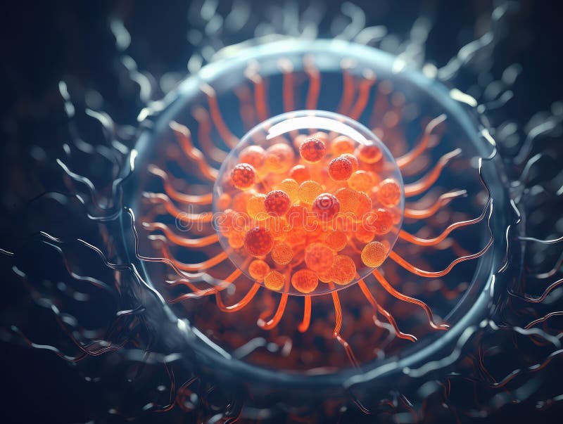 Structure of Nucleus Cell Realistic Background Stock Illustration ...