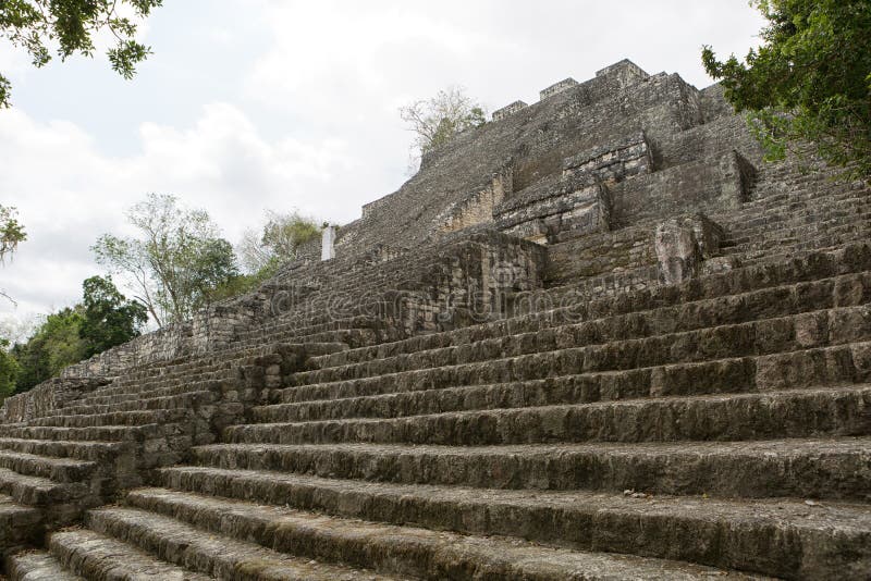 Calakmul, Mexico Pyramid stock photo. Image of campeche - 96477882