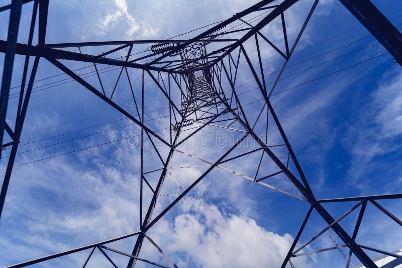 Structure Pattern View of High Voltage Pole Power Transmission Tower ...