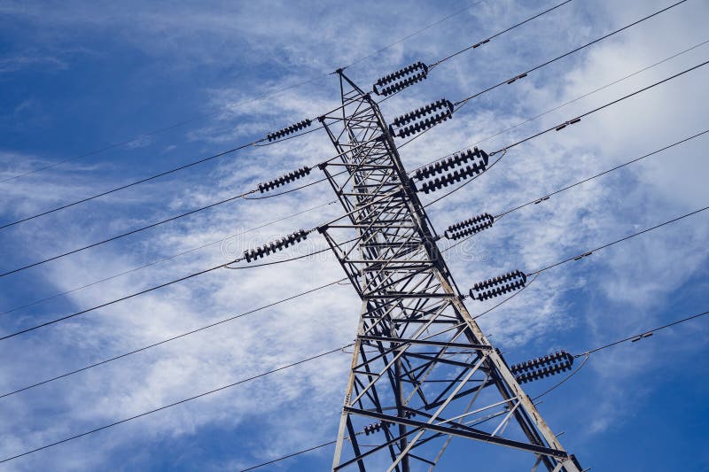 Structure Pattern View of High Voltage Pole Power Transmission Tower ...