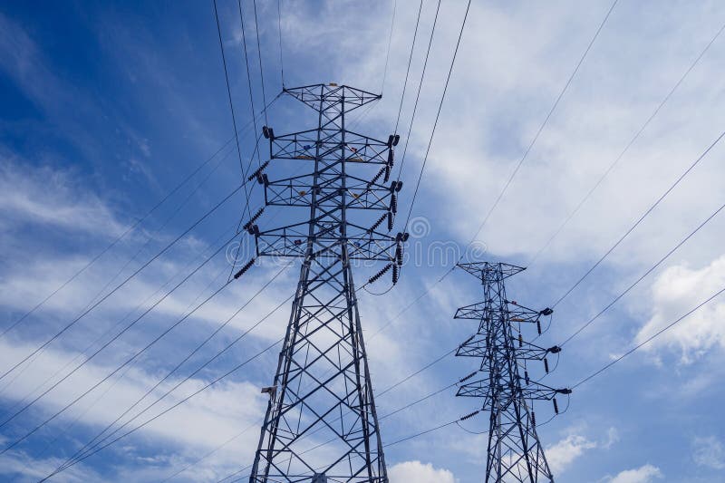 Structure Pattern View of High Voltage Pole Power Transmission Tower ...