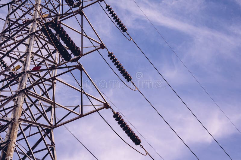 Structure Pattern View of High Voltage Pole Power Transmission Tower ...