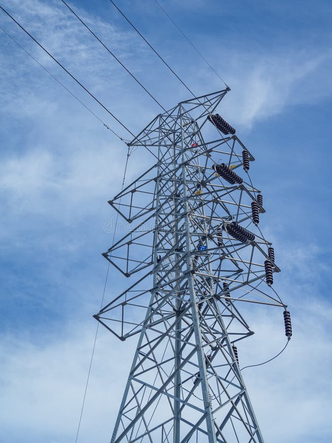 Structure Pattern View of High Voltage Pole Power Transmission Tower ...