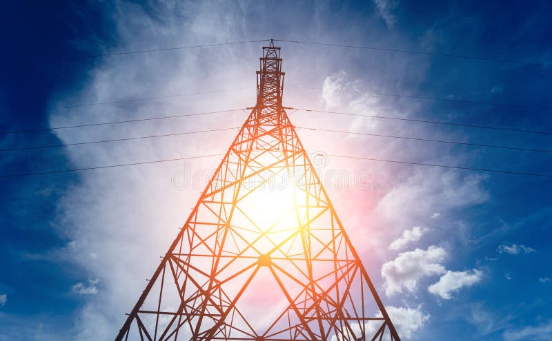 Structure Pattern View of High Voltage Pole Power Transmission Tower ...