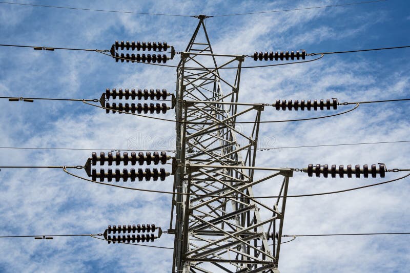 Structure Pattern View of High Voltage Pole Power Transmission Tower ...