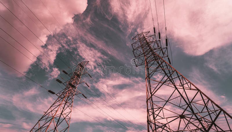 Structure Pattern View of High Voltage Pole Power Transmission Tower ...
