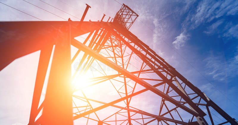 Structure Pattern View of High Voltage Pole Power Transmission Tower ...