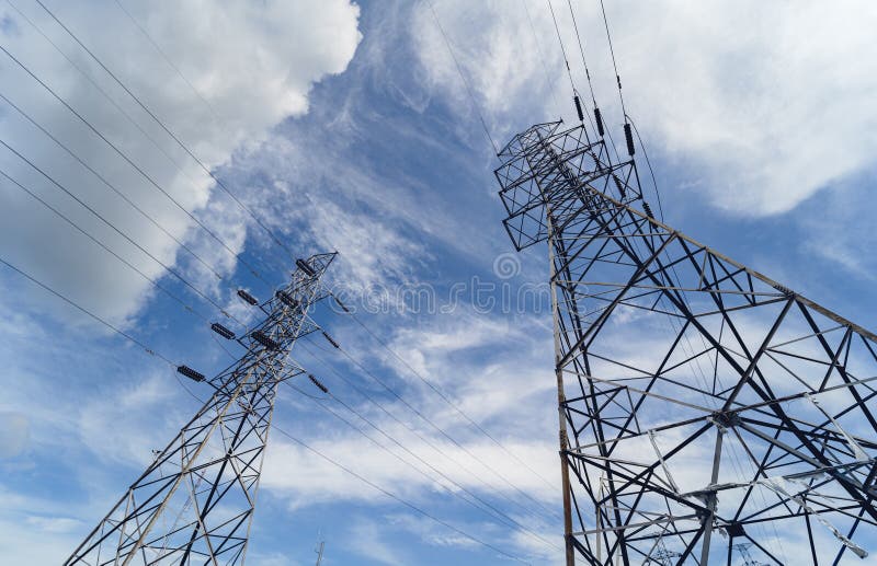 Structure Pattern View of High Voltage Pole Power Transmission Tower ...