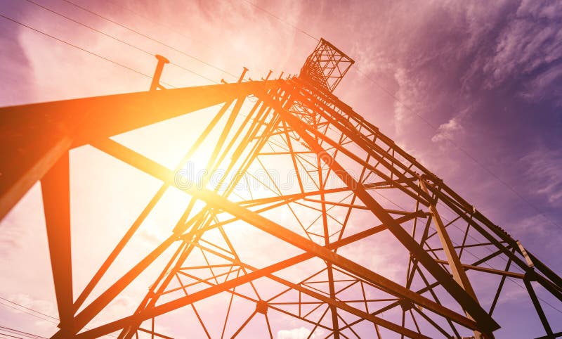 Structure Pattern View of High Voltage Pole Power Transmission Tower ...