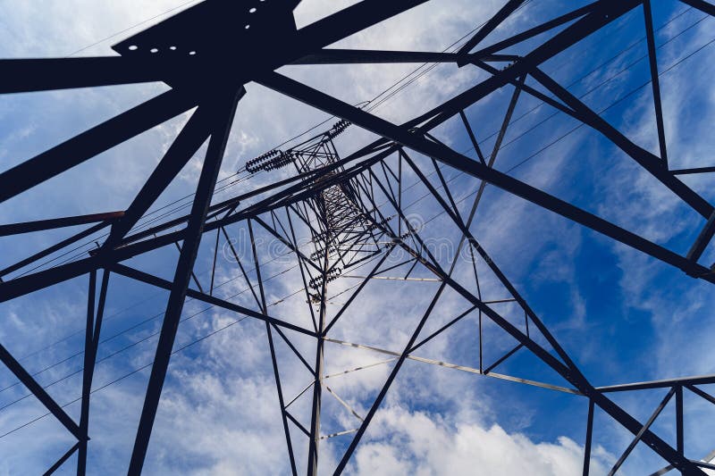 Structure Pattern View of High Voltage Pole Power Transmission Tower ...