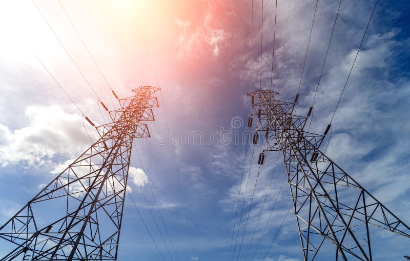 Structure Pattern View of High Voltage Pole Power Transmission Tower ...
