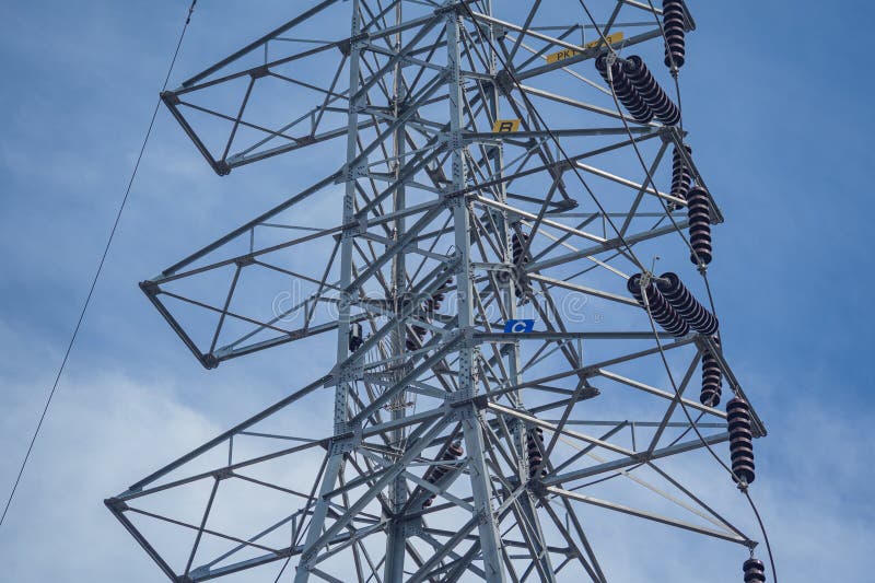 Structure Pattern View of High Voltage Pole Power Transmission Tower ...