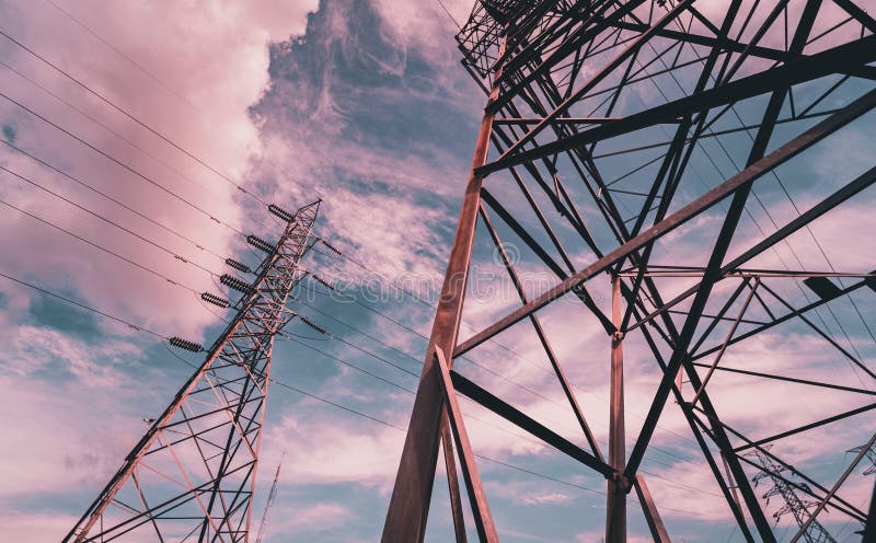 Structure Pattern View of High Voltage Pole Power Transmission Tower ...