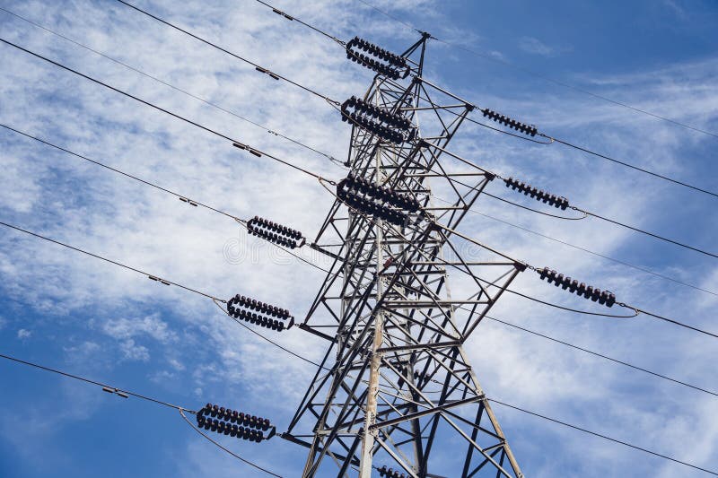 Structure Pattern View of High Voltage Pole Power Transmission Tower ...