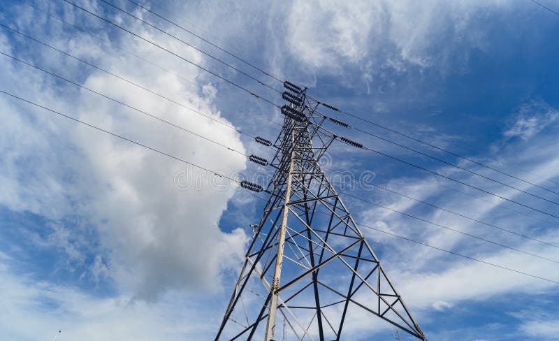 Structure Pattern View of High Voltage Pole Power Transmission Tower ...