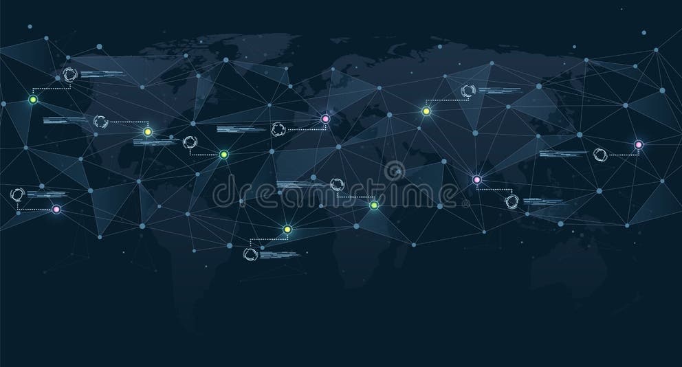 World Map Line Connections Polygon Stock Illustrations – 850 World Map ...