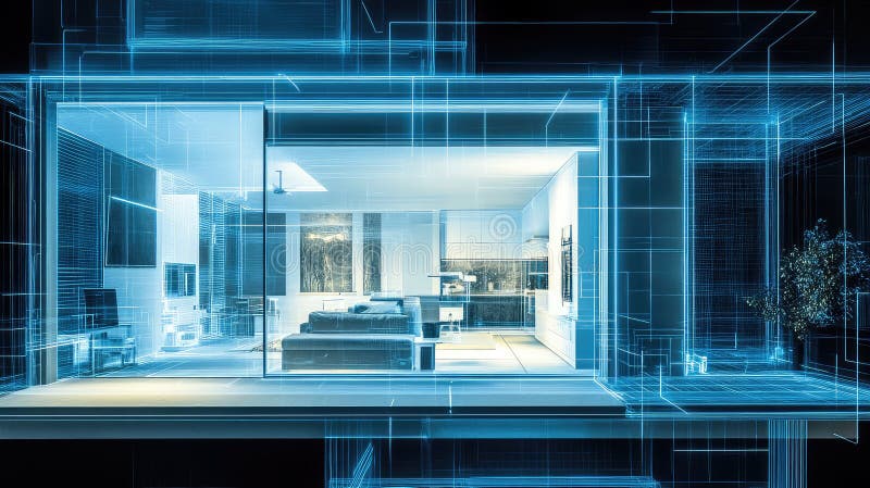 Structure X-ray of House Renovation Plan Stock Illustration ...