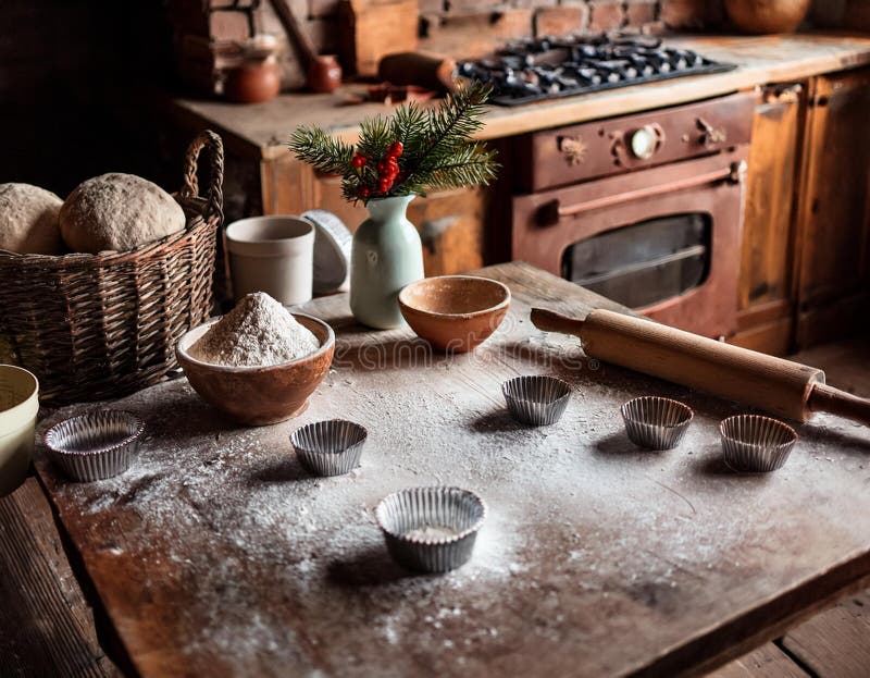 Structure Reference ImageChristmas Baking with Lots of Flour and Mess ...